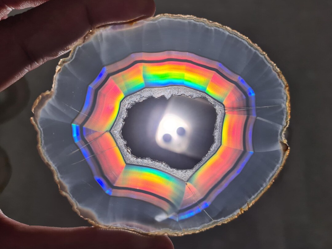 Awesome Rainbow Iris Agate Slice - Rare Collection of Indonesia Rainbow ...