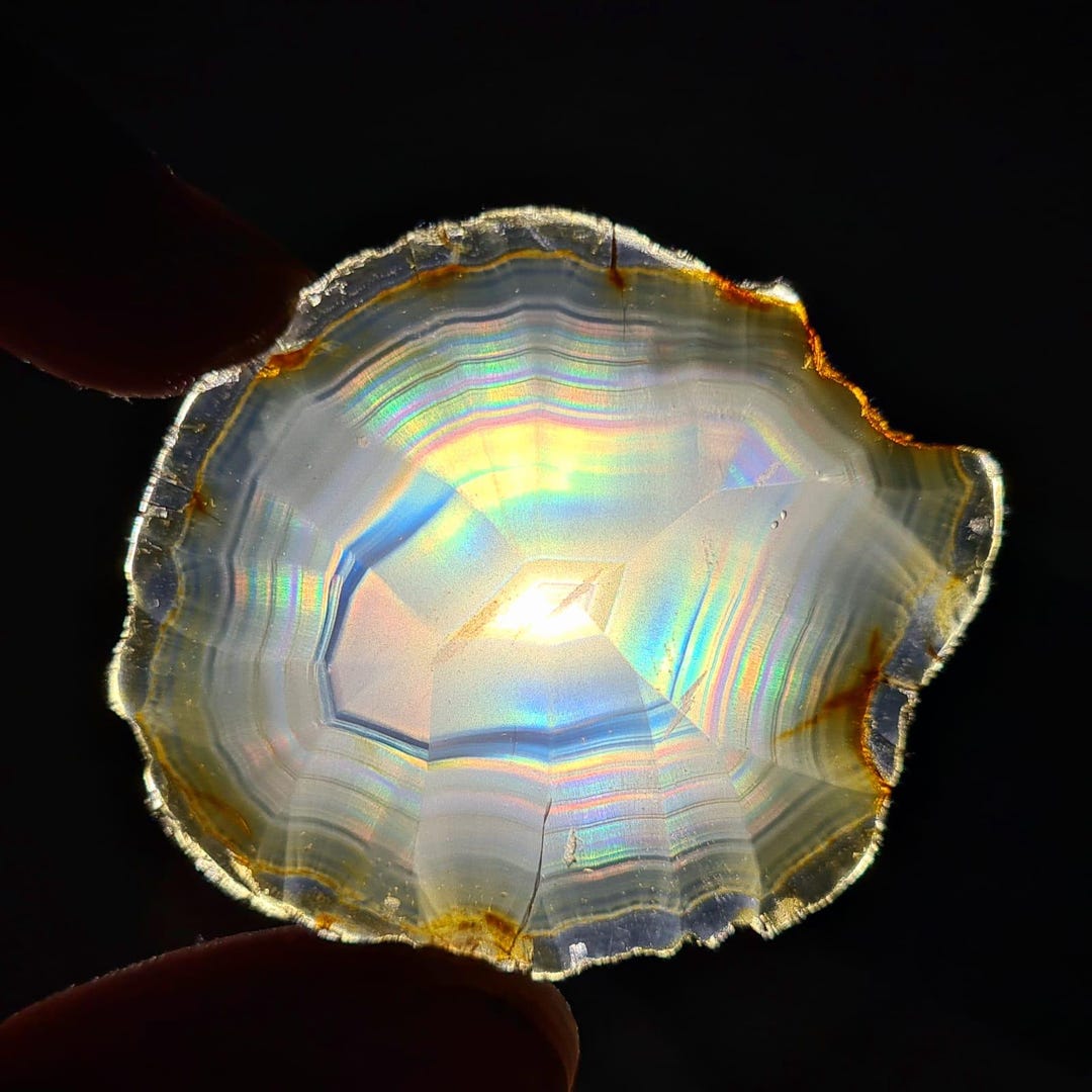 Stunning Rainbow Iris Agate Slice - Unique Stone Perfect for Gifts - Etsy