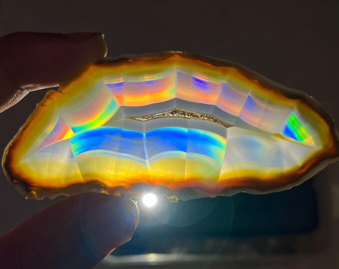 Gorgeous Rainbow Iris Agate Slice, Indonesian Iris Agate Slice - Etsy