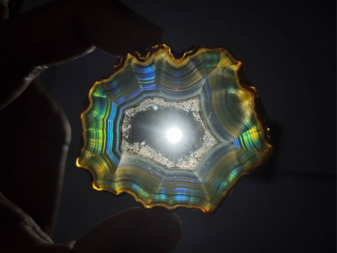 Beautiful Rainbow Iris Agate Slice, Indonesian Iris Agate Slice - Etsy