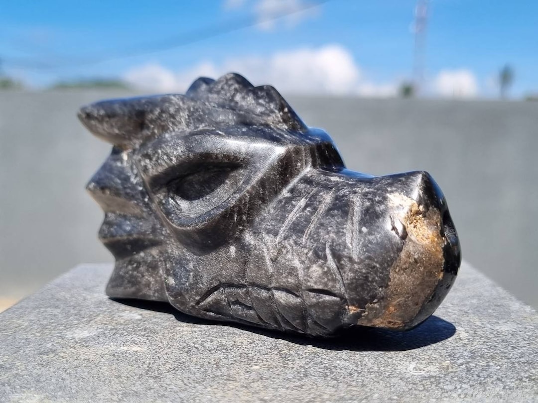 Carved Agni Manitite Dragon Head - Rare Indonesian Tektite - Etsy