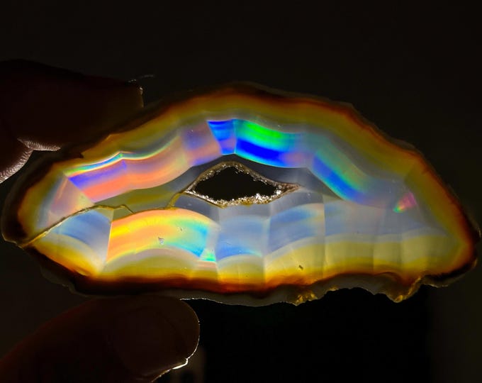 Magnificent Rainbow Iris Agate Slice, Indonesian Iris Agate Slice - Etsy