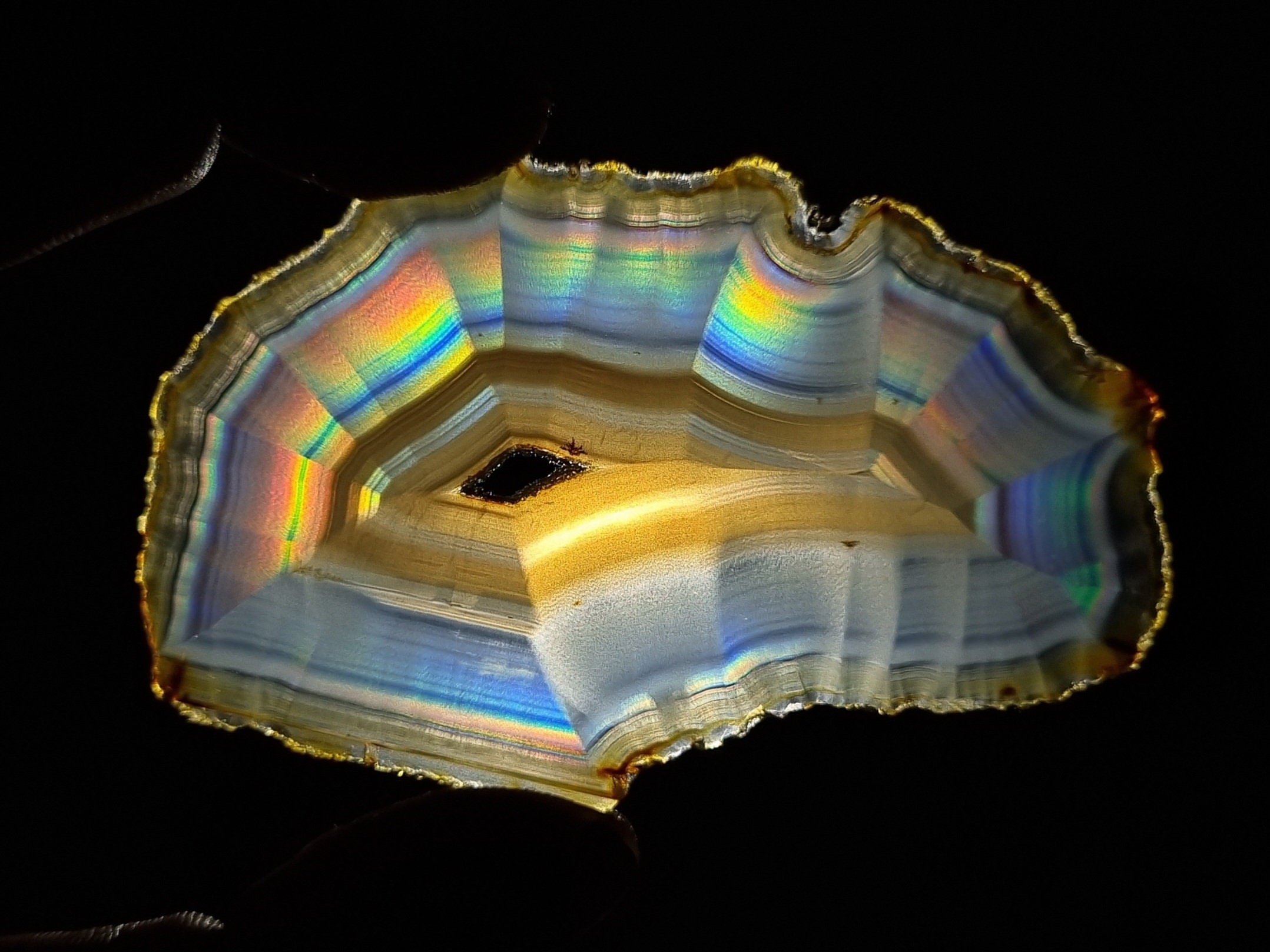 Rainbow Iris Agate Slice, Indonesian Crystal (49x74x2mm) - Etsy