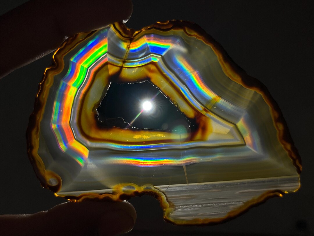 Unique Slab Form Rainbow Iris Agate Slice - Unique Stone Perfect for ...