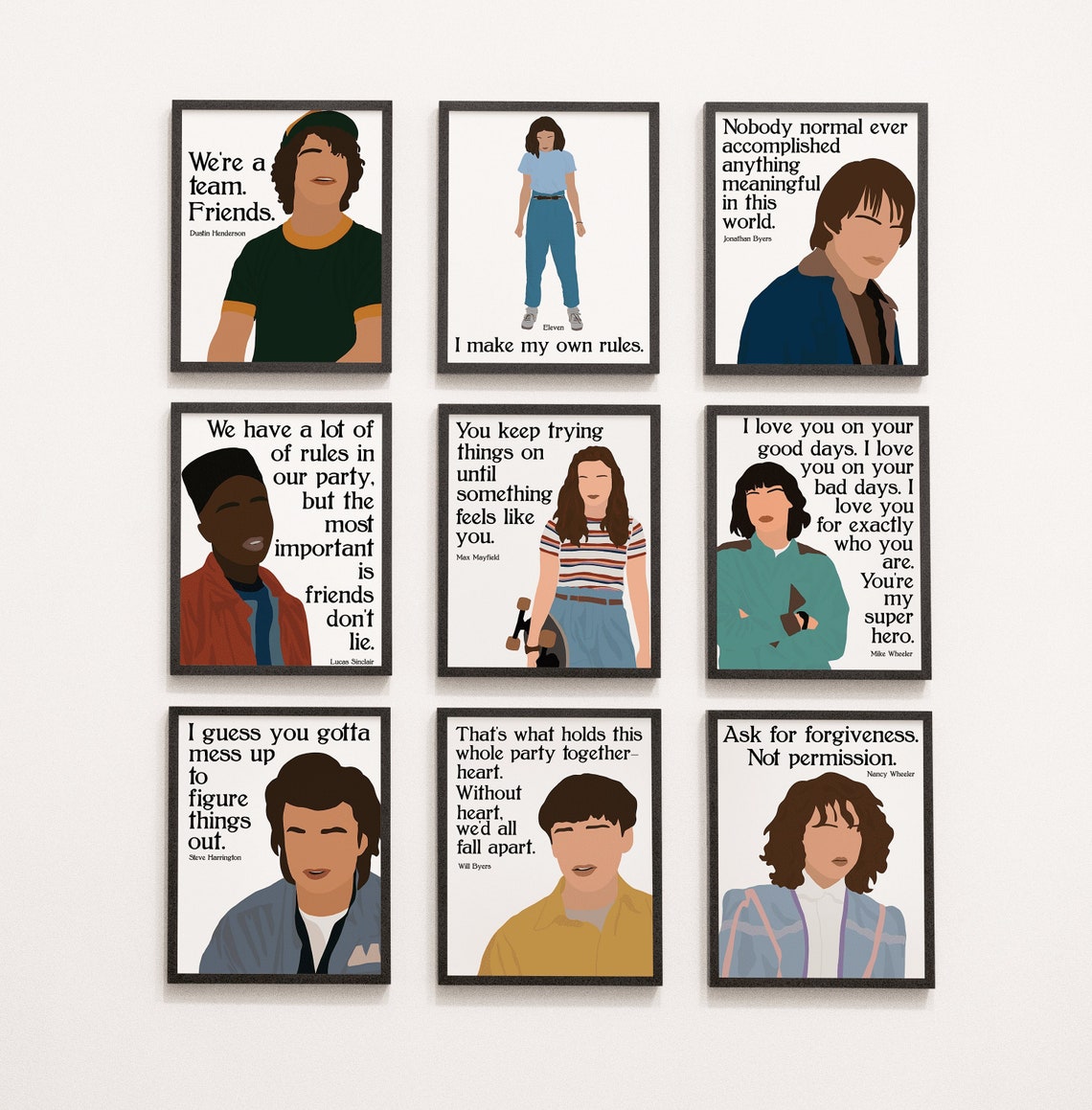 Stranger Things Character Posters Stranger Things Quotes - Etsy