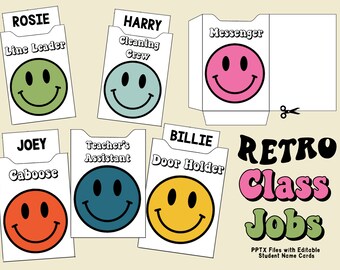 Retro Themed Classroom Jobs Classroom Decor Groovy Class - Etsy