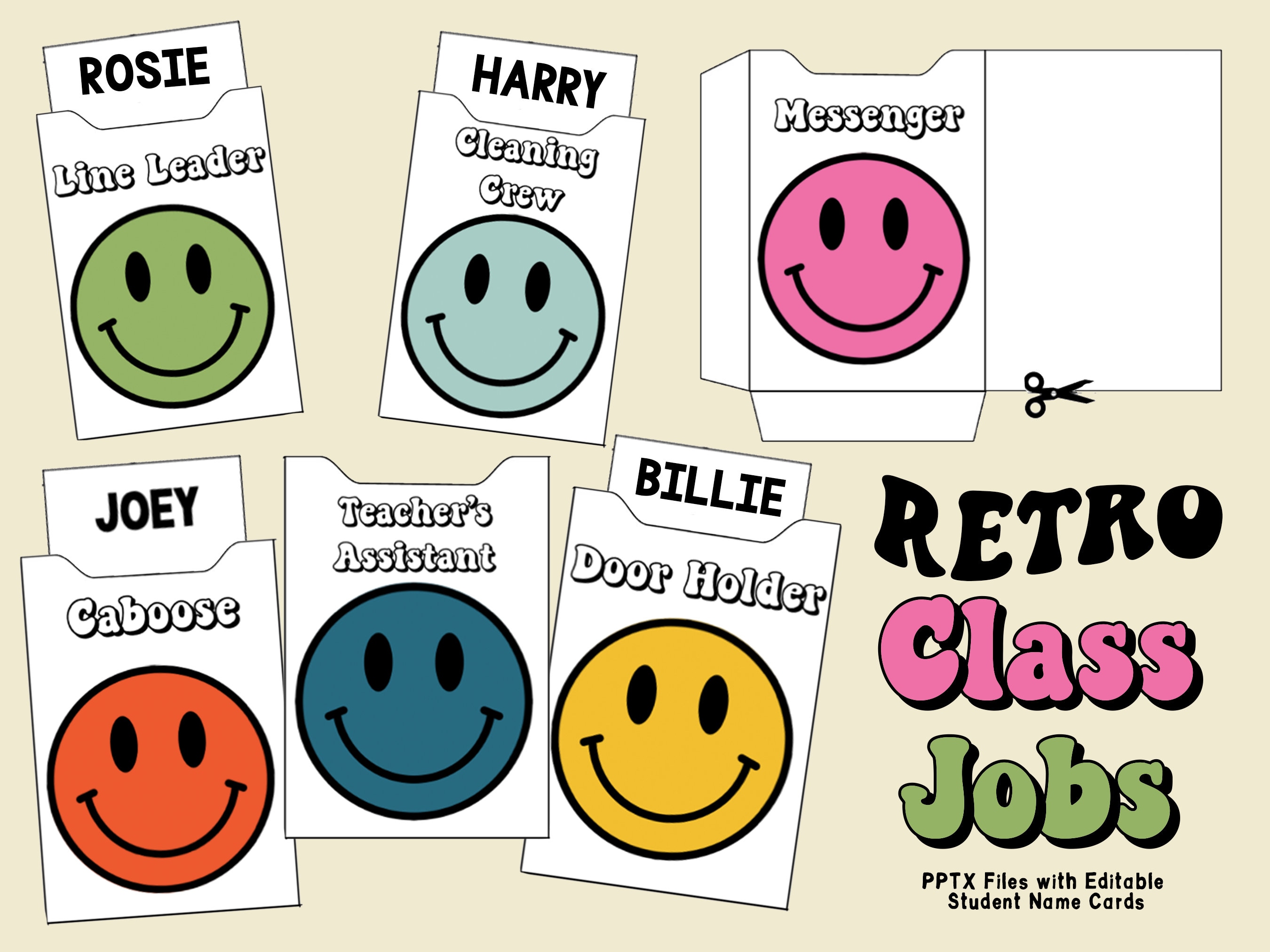 Retro Themed Classroom Jobs, Classroom Decor, Groovy Class Decor, Job ...