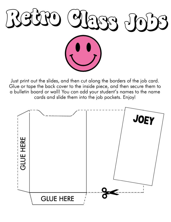 Retro Themed Classroom Jobs, Classroom Decor, Groovy Class Decor, Job ...