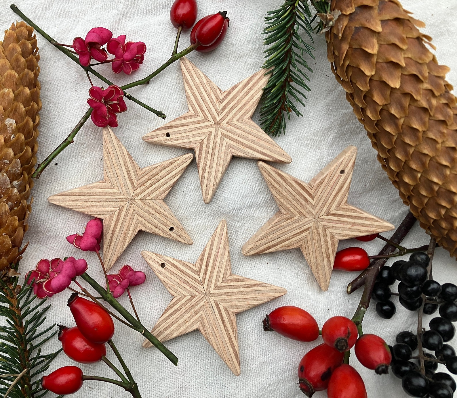 Original Handmade Plywood Christmas Stars, Minimalist Scandinavian ...