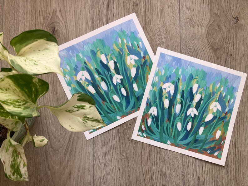 Art Print of My Original Gouache Illustration Snowdrops. Gentle Spring ...