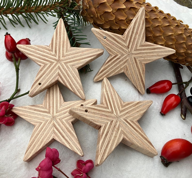 Original Handmade Plywood Christmas Stars, Minimalist Scandinavian ...