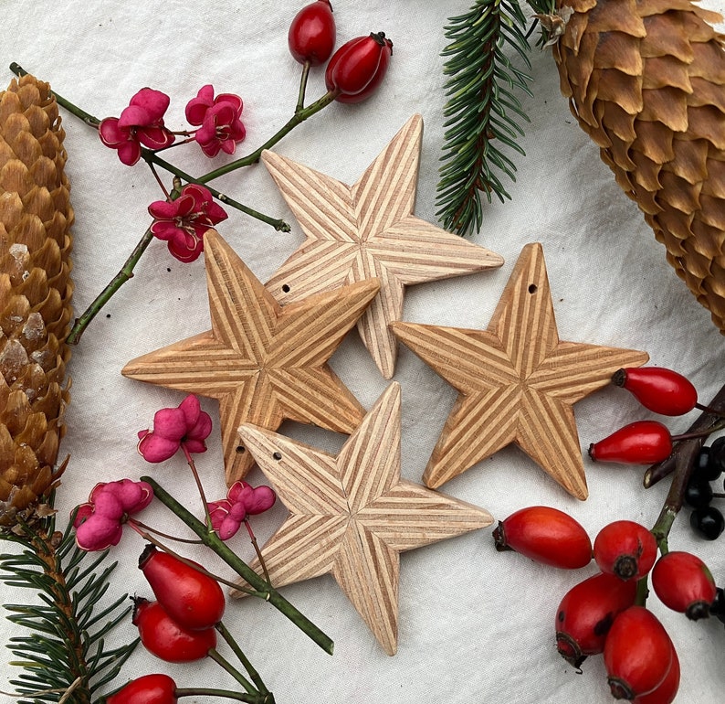 Original Handmade Plywood Christmas Stars, Minimalist Scandinavian ...