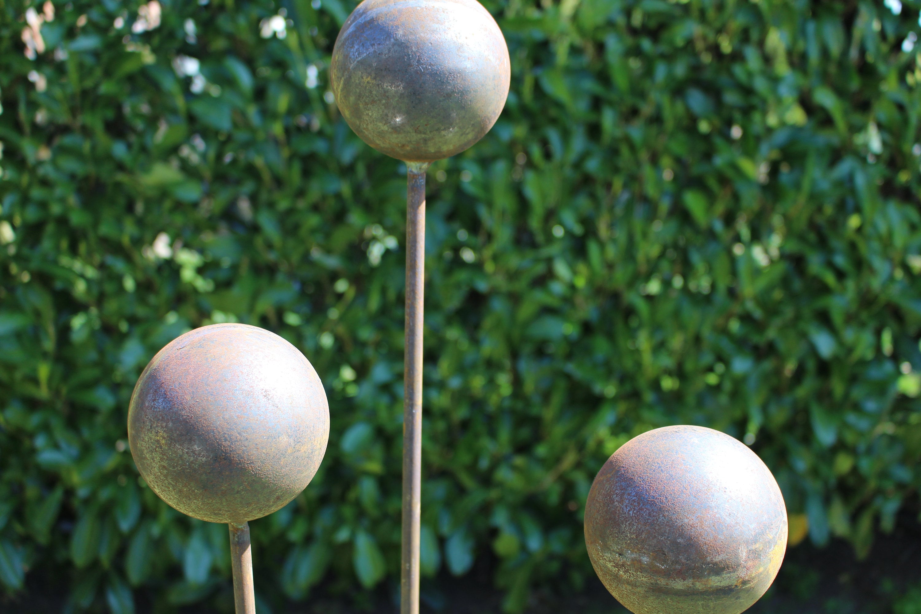 Set of 3 Big Balls plant pins/stakes garden art | Etsy