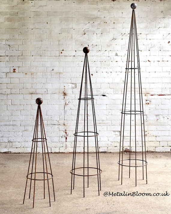 Obelisk Solid Steel Garden Structure Plant Support - Etsy UK