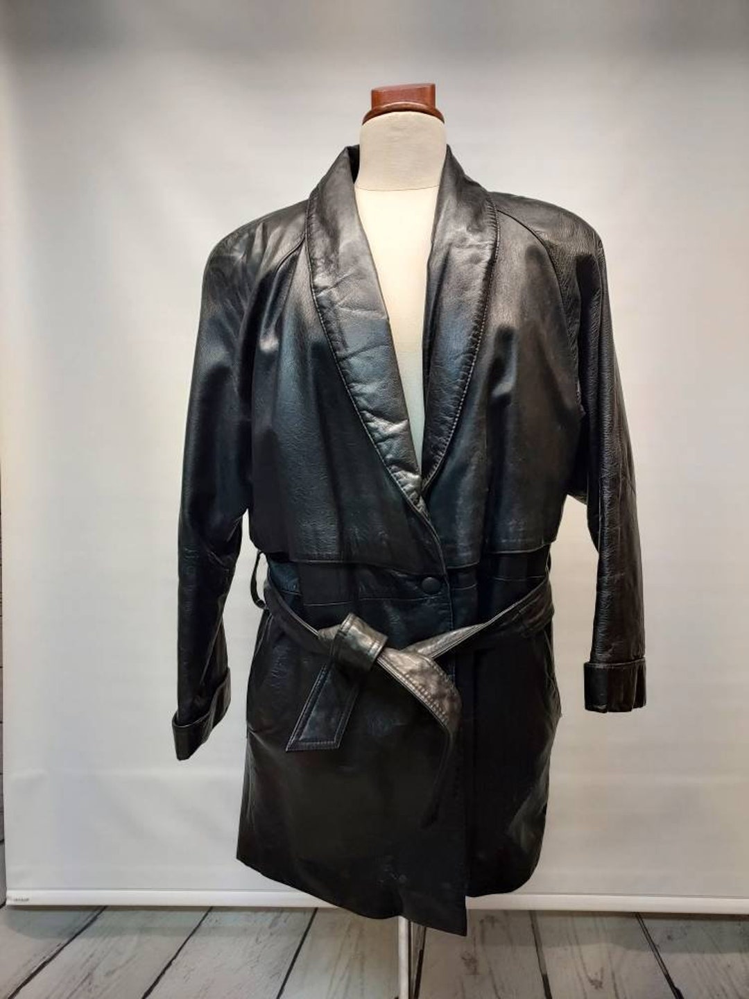 Vintage Wilsons Black Leather Jacket Coat With Thermal Thinsulate Liner ...