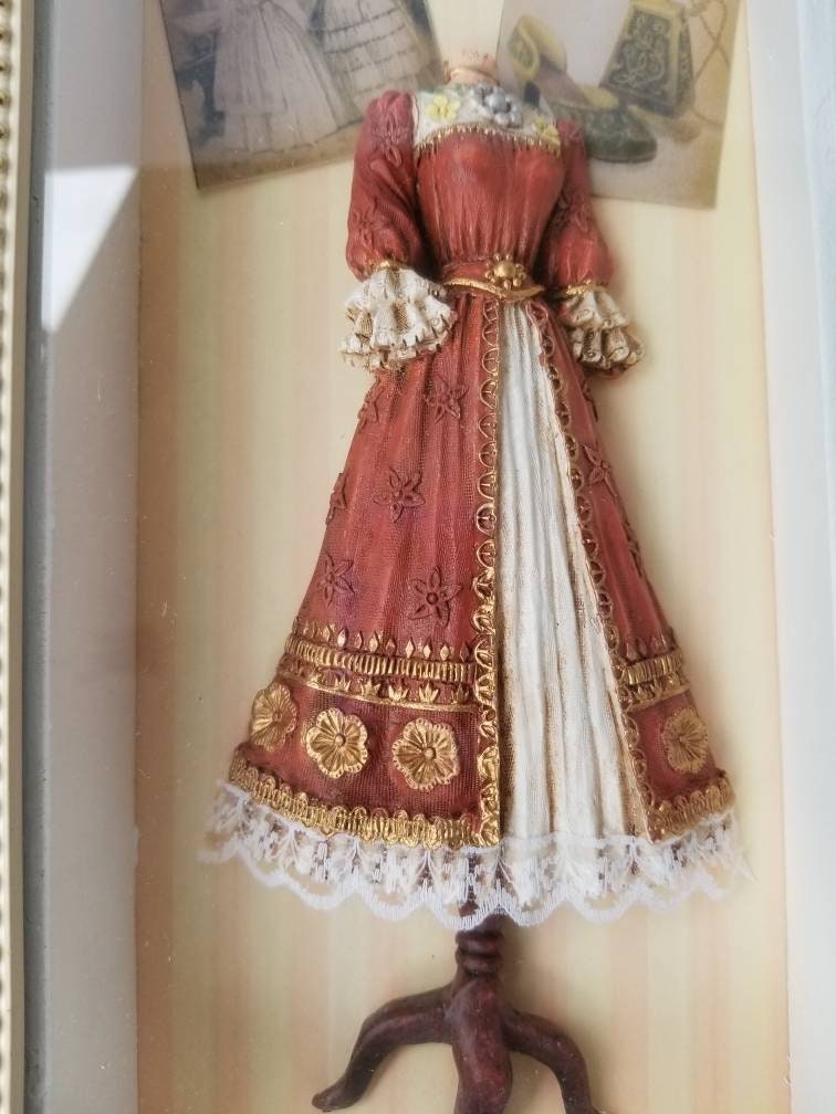 Vintage! Victorian Diorama Shadow Box Dress Boutique Dollhouse Wall ...