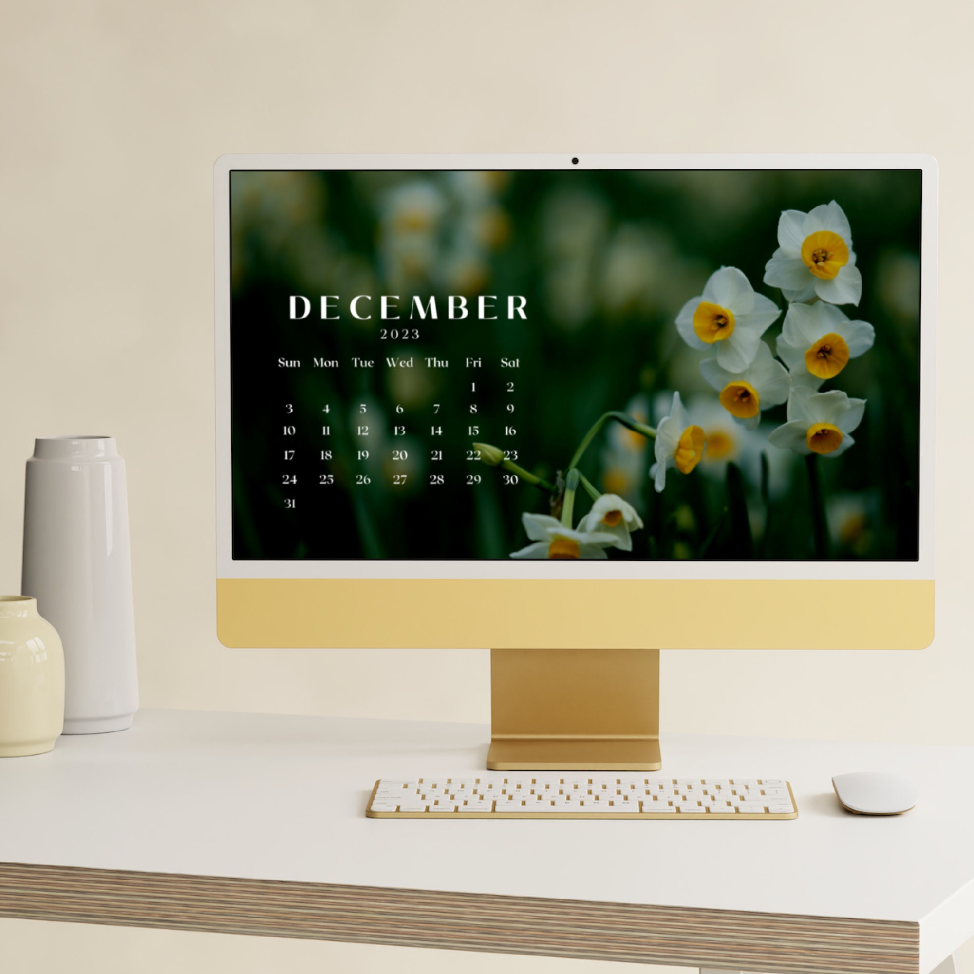 2023 Birth Flower Desktop Wallpaper Calendar, Desktop Background ...