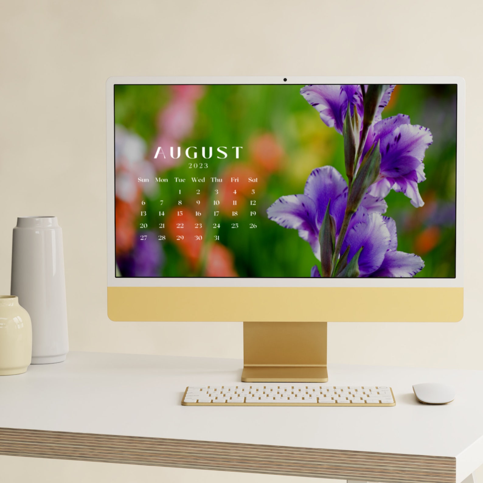 2023 Birth Flower Desktop Wallpaper Calendar, Desktop Background ...