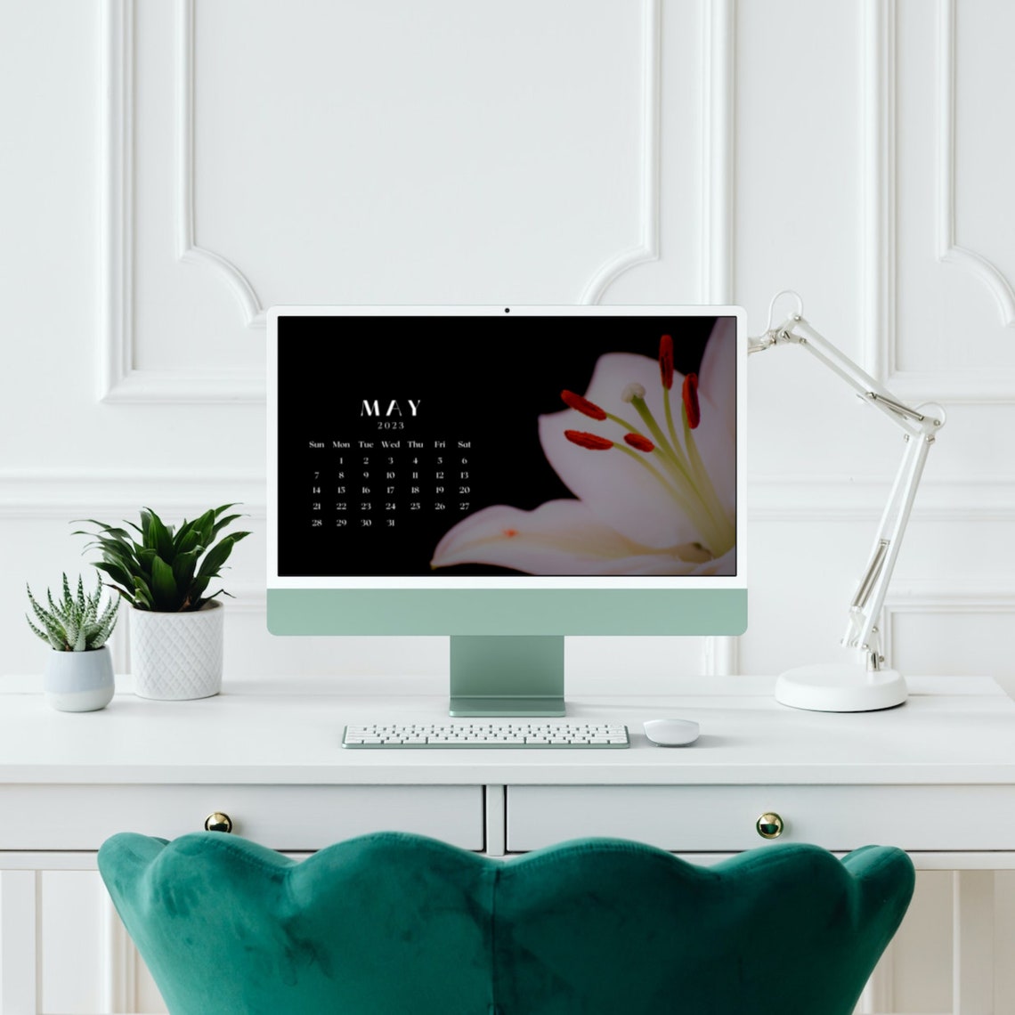 2023 Birth Flower Desktop Wallpaper Calendar, Desktop Background ...