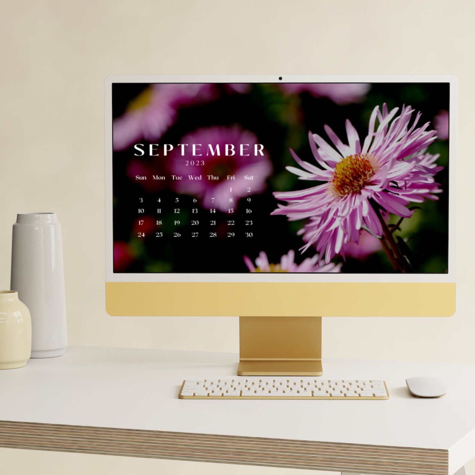 2023 Birth Flower Desktop Wallpaper Calendar, Desktop Background ...