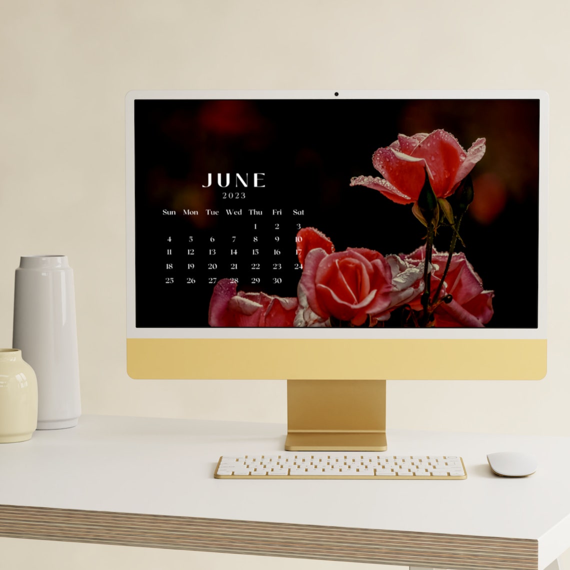 2023 Birth Flower Desktop Wallpaper Calendar, Desktop Background ...