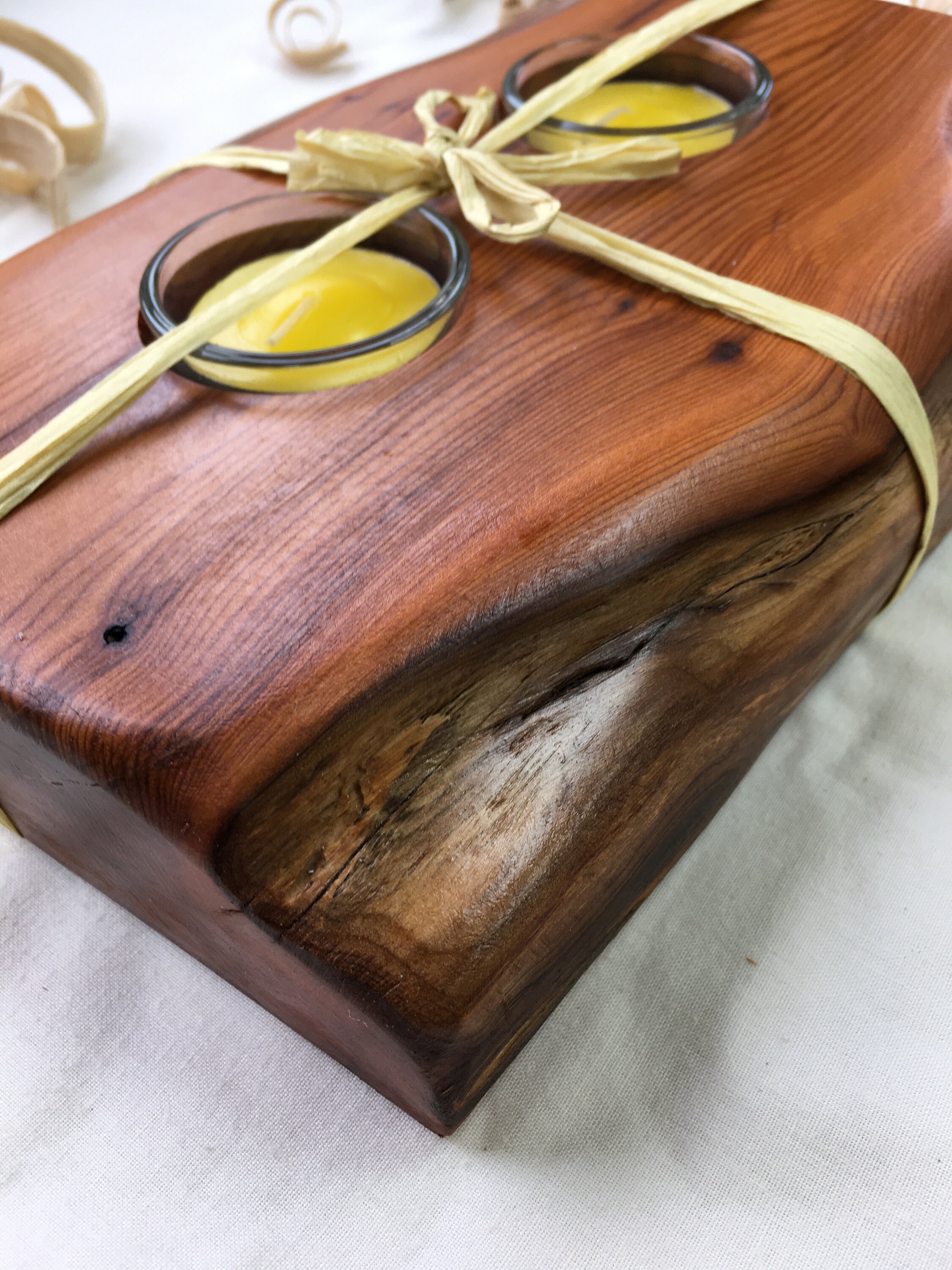 Handcrafted English Yew Rustic Wooden Tea Light Candle Holder - Etsy.de