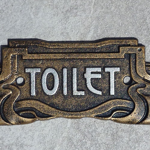 TOILET SIGN Art Nouveau Style Antique Bronze Finish Cast Iron - Etsy