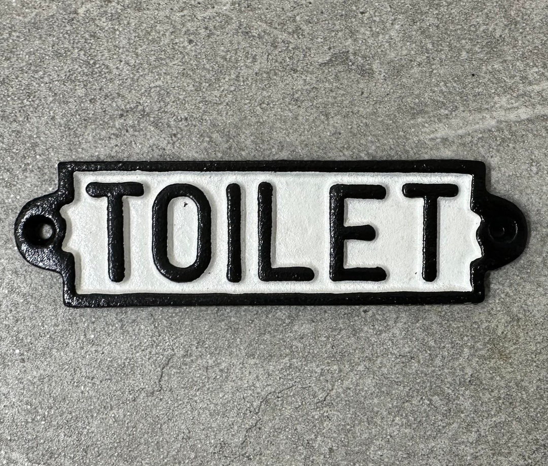 Toilet Sign Tradtional Style Cast Iron Plaque Door Wall Mounted 17cm ...