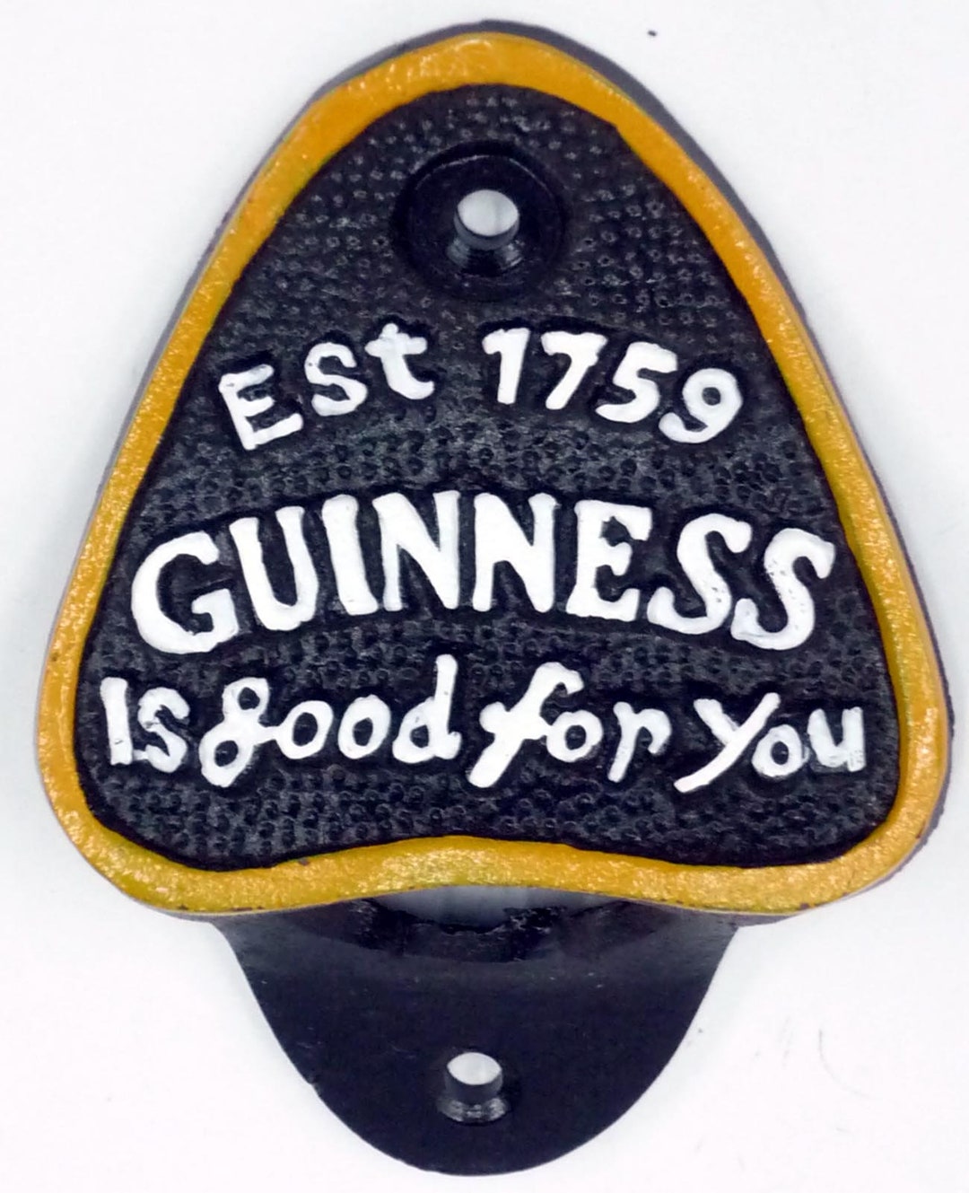 Guinness Bottle Opener: Cast Iron Wall Mounted, Hand Painted - Etsy