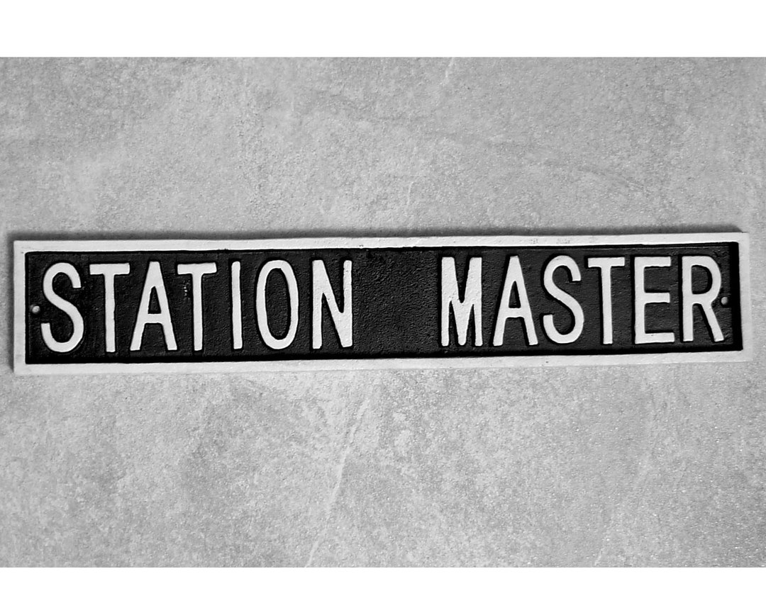 Railway Sign 'station Master' Sign Cast Iron Replica GWR Plaque Large ...