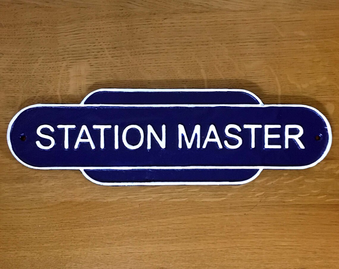 Railway Sign 'station Master' Sign Cast Iron Replica | Etsy UK