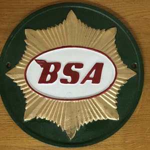 BSA Motorcycle Sign Large Cast Iron Man Cave British - Etsy