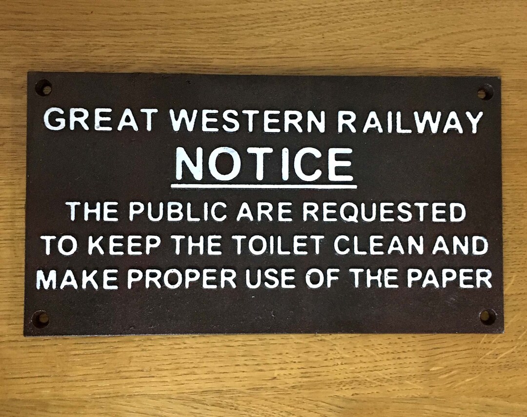 GWR Toilet Sign: Cast Iron Railway Plaque Replica (29.5cm) - Etsy