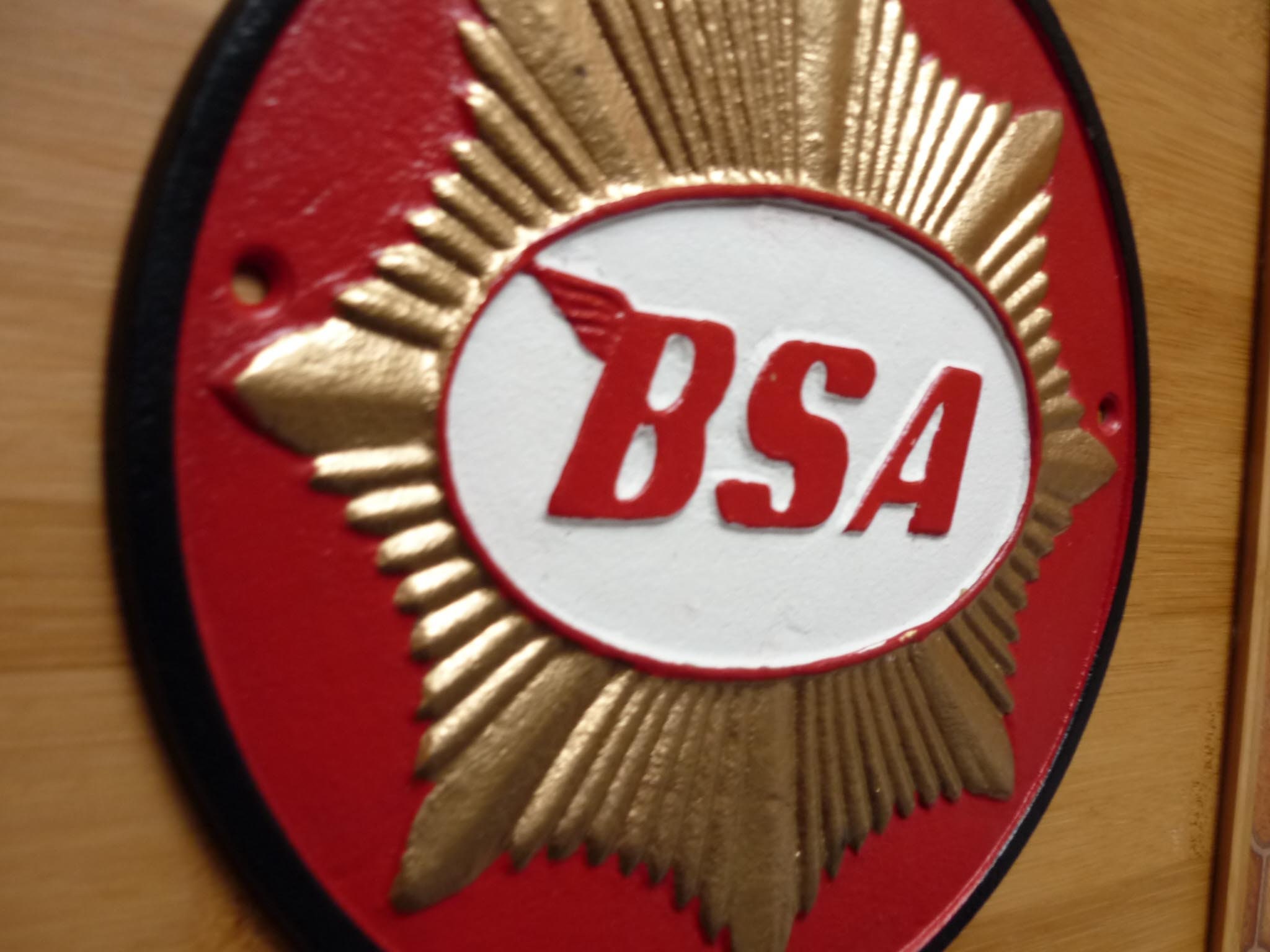 BSA Motorcycle Sign Large Cast Iron Man Cave British | Etsy