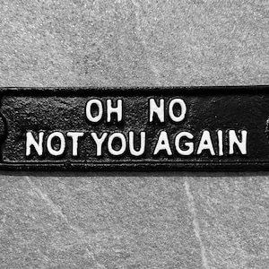 Oh No Not You Again Sign Funny Welcome Plaque Cast Iron Traditional ...