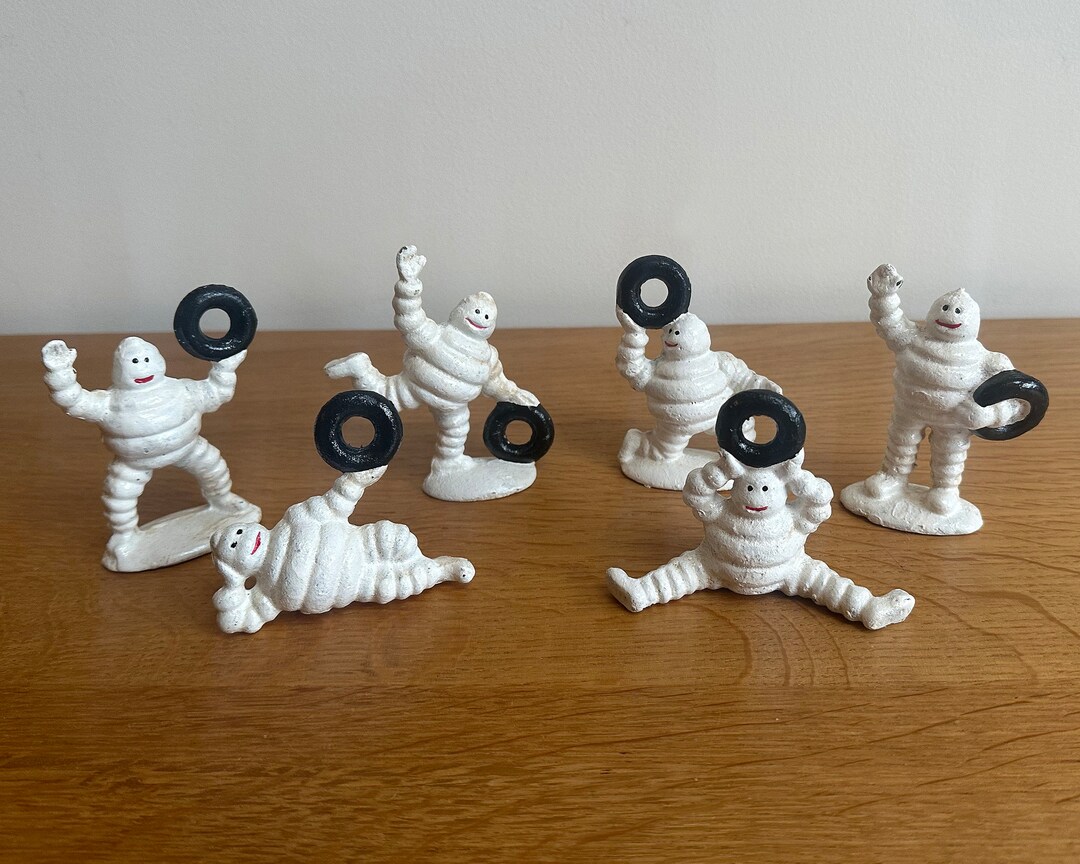 Michelin Man Figures X 6 Cast Iron Repro Vintage Bibendum Tyre ...
