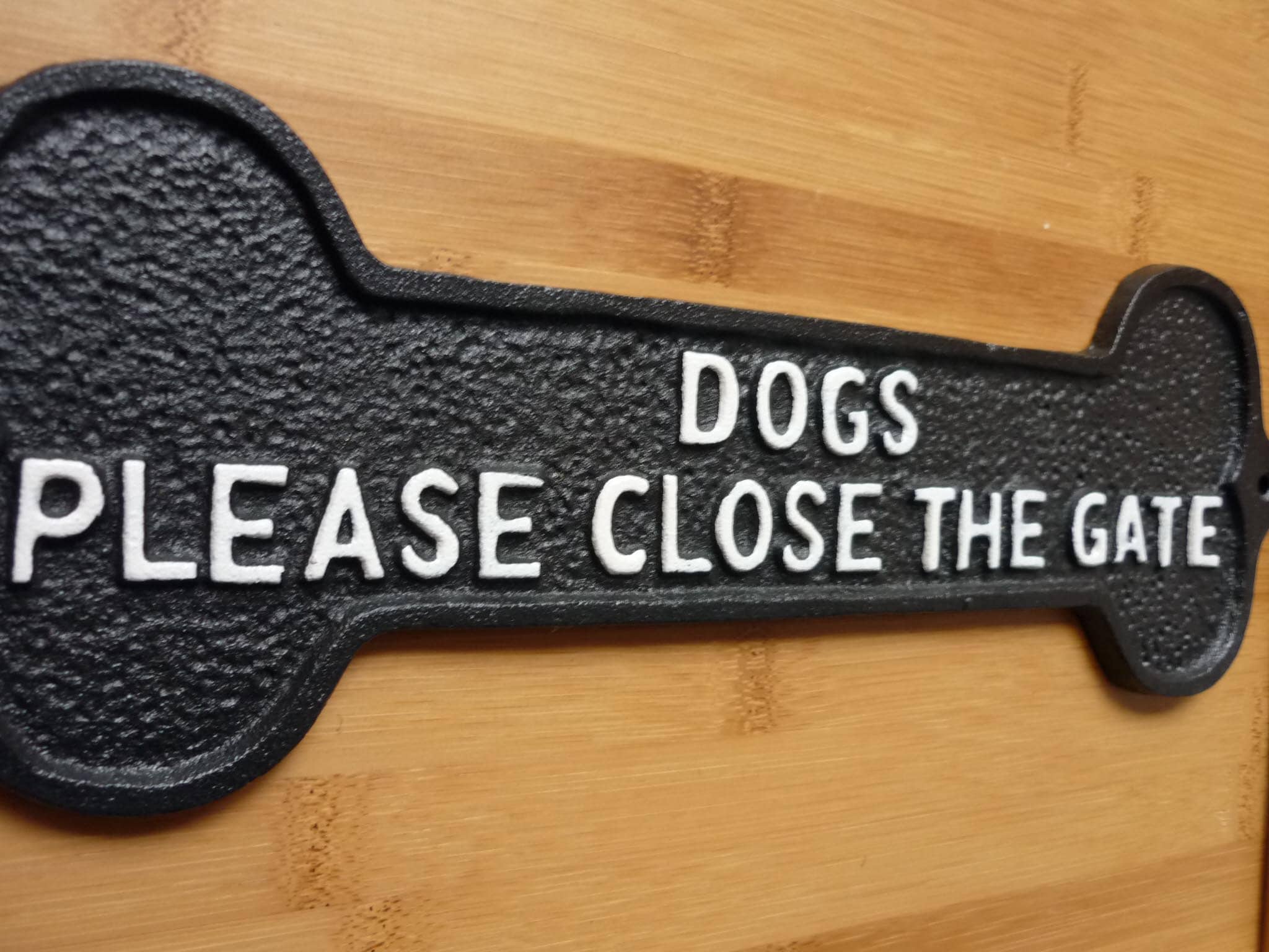 DOGS Please Close the Gate Sign Large 34cm Cast Iron Vintage Style ...
