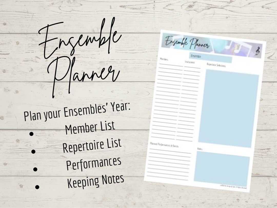 Music Teacher Ensemble Planner for Bands Orchestras and Chamber Groups ...