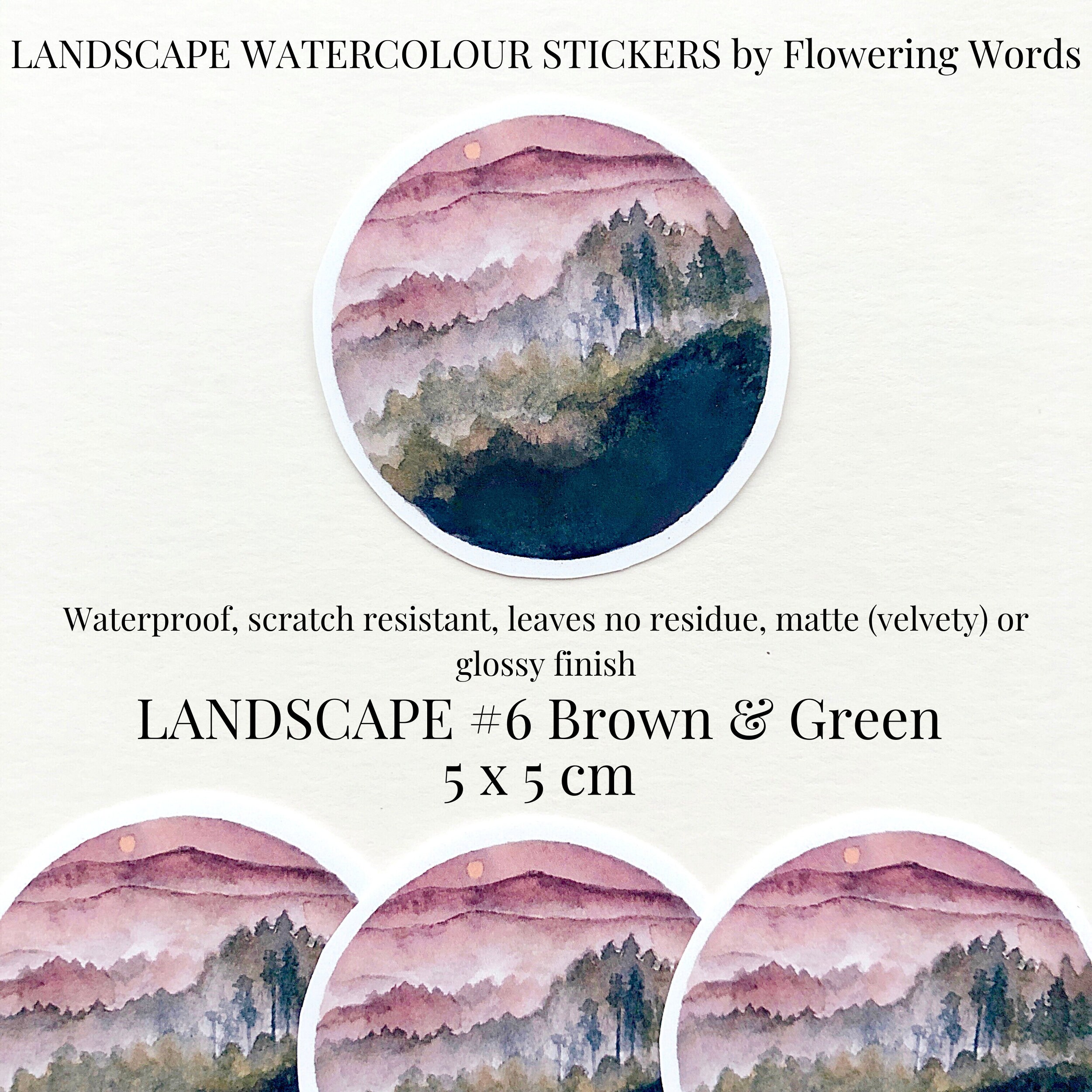 Landscape and Scenery Watercolour Waterproof Sticker Set and | Etsy