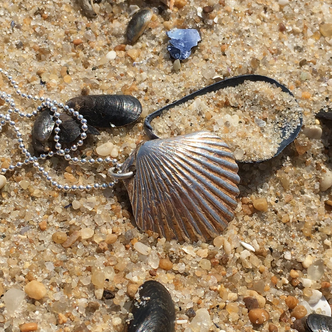 Pure Silver Shell Necklace - Etsy