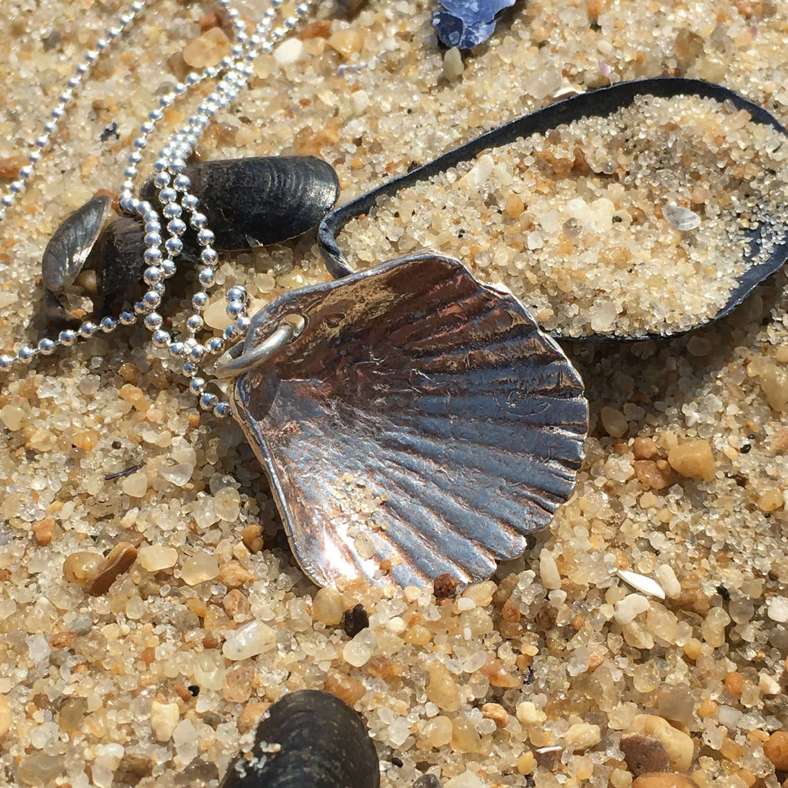 Pure Silver Shell Necklace - Etsy
