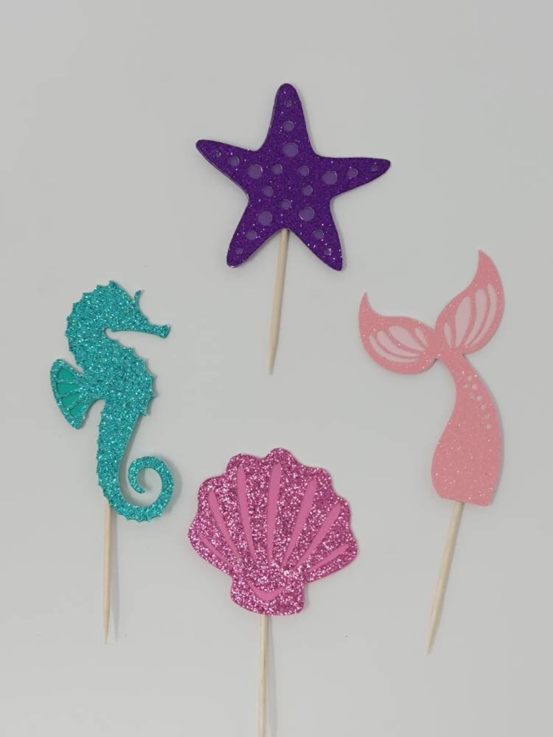Under the Sea Cupcake Toppers/ Mermaid Cupcake Toppers / Shell Cupcake ...