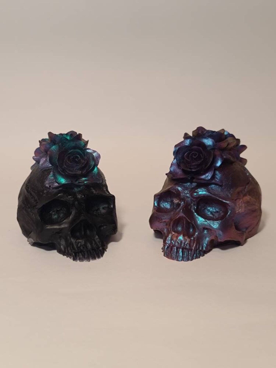 Epoxy Skull Head/resin Skull / Skull Head With Roses / Skull Head ...