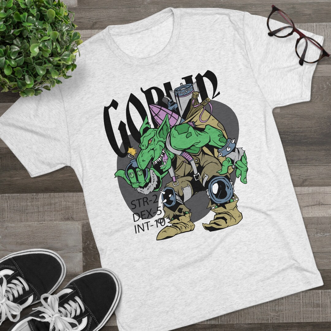 Goblin Dnd T-shirt, Dungeons and Dragons Tri-blend Graphic Tee Shirt, TTRPG D20 Unisex Short ...