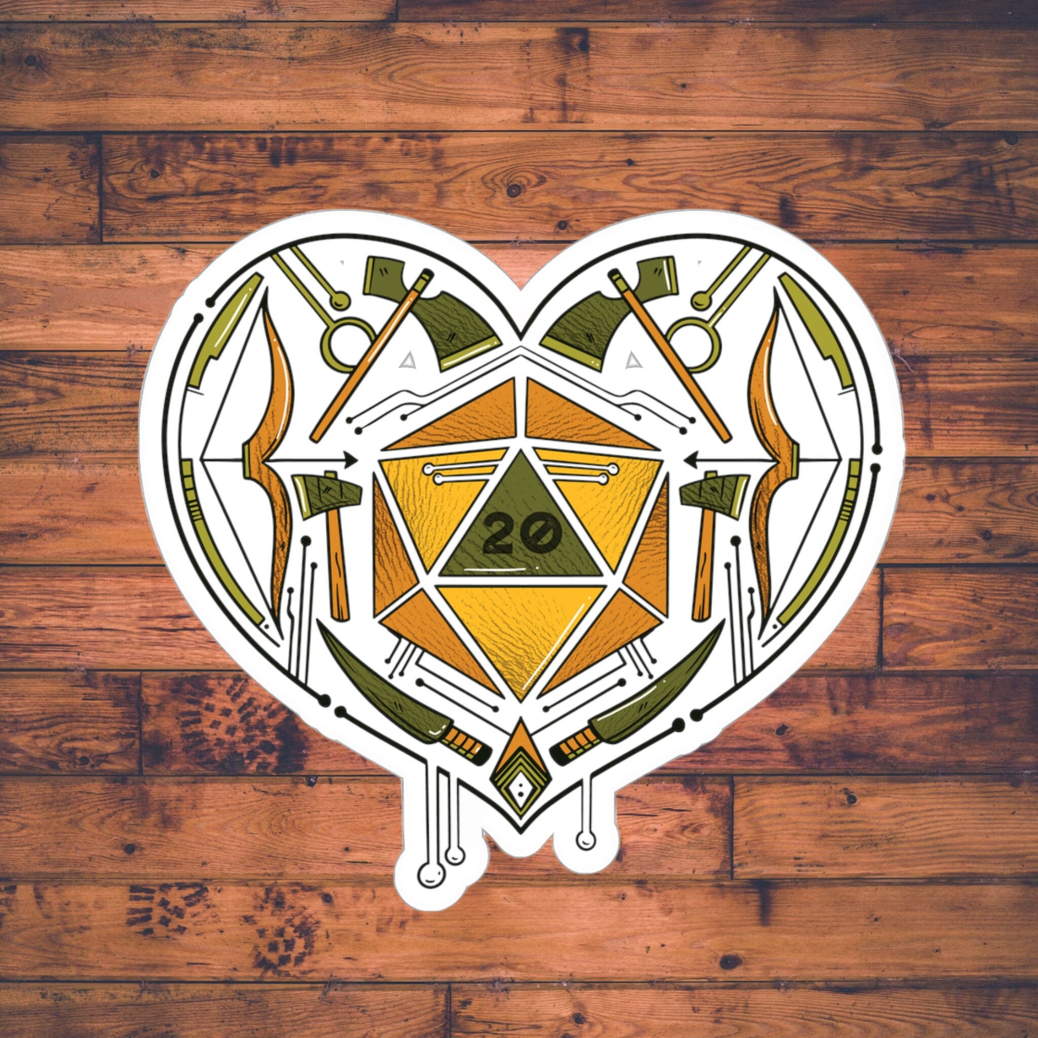 D20 Heart Sticker Dnd Sticker Dungeons and Dragons - Etsy