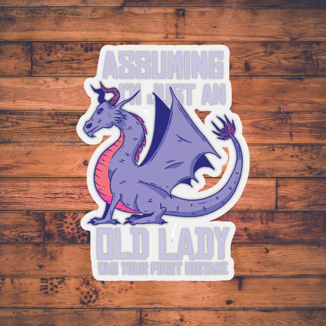 Old Lady Dragon Sticker Dnd Sticker Dungeons and Dragons Stationary ...