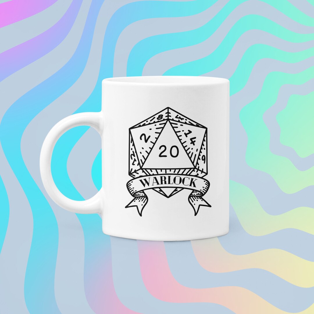 Dungeons and Dragons Warlock Character Class Drinking Mug Dnd Simple ...