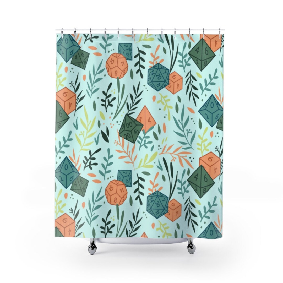 Dungeons and Dragons SHOWER CURTAIN L Dnd Dice Inspired Bathroom ...