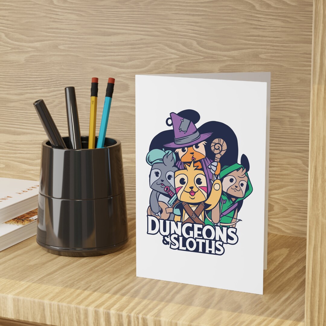 Dungeons and Sloths Dungeons and Dragons Greetings Card Dnd Birthday ...