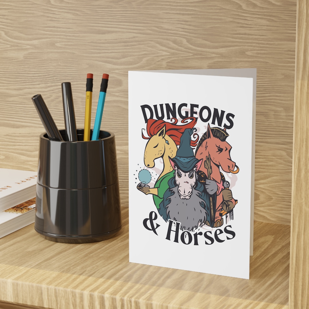Dungeons and Horses Dungeons and Dragons Greetings Card Dnd Birthday ...